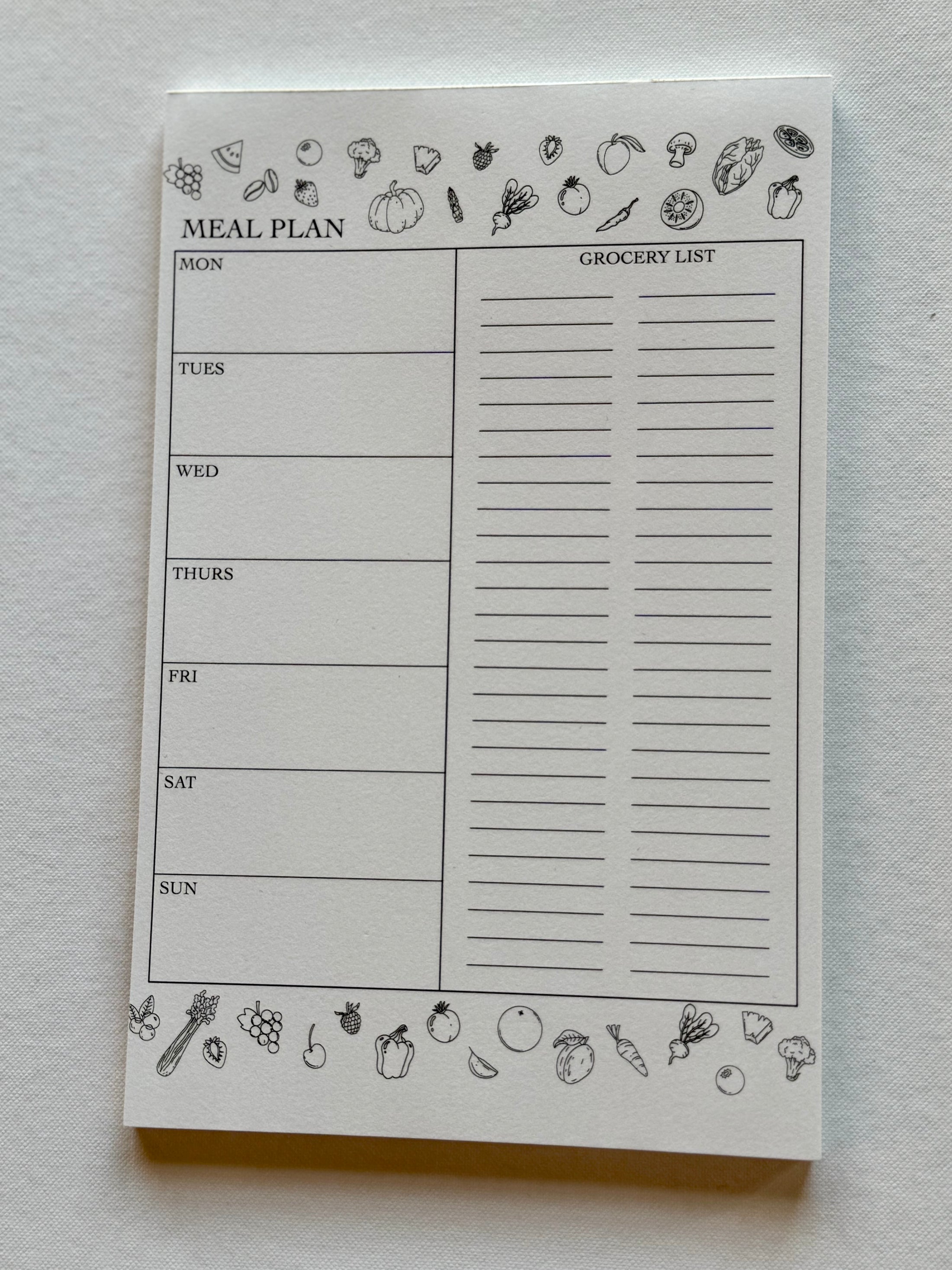 Notepad Meal Planner And Grocery List Prints By Emily Marie